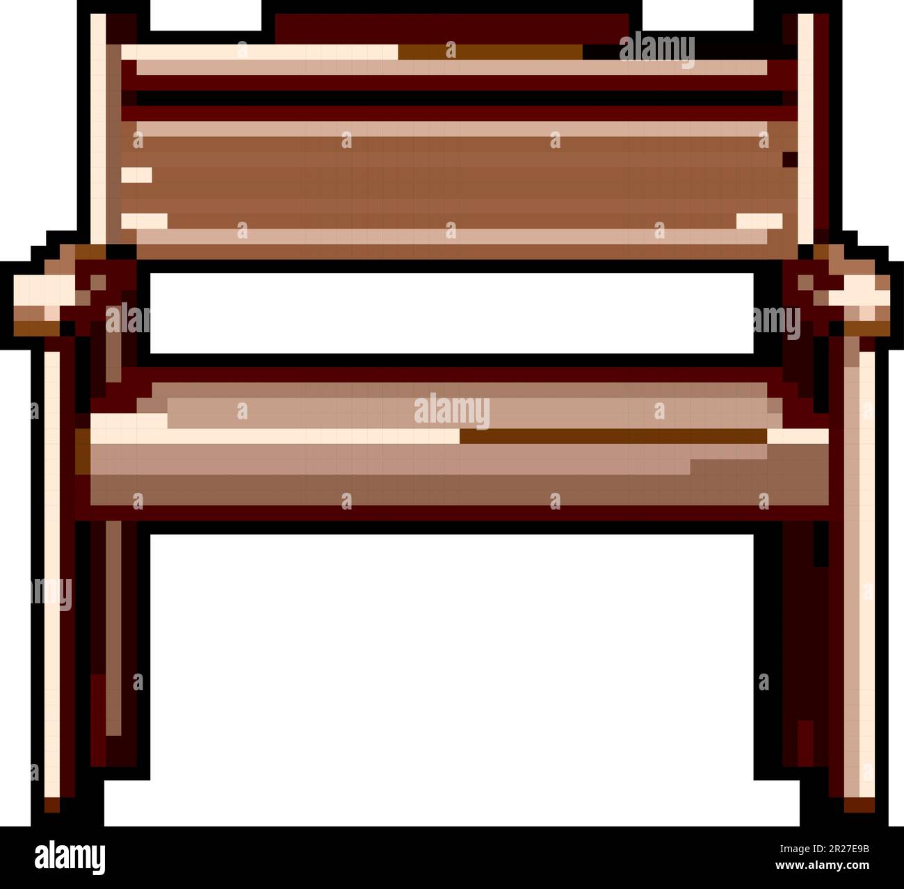 decoration garden outdoor bench game pixel art vector illustration ...