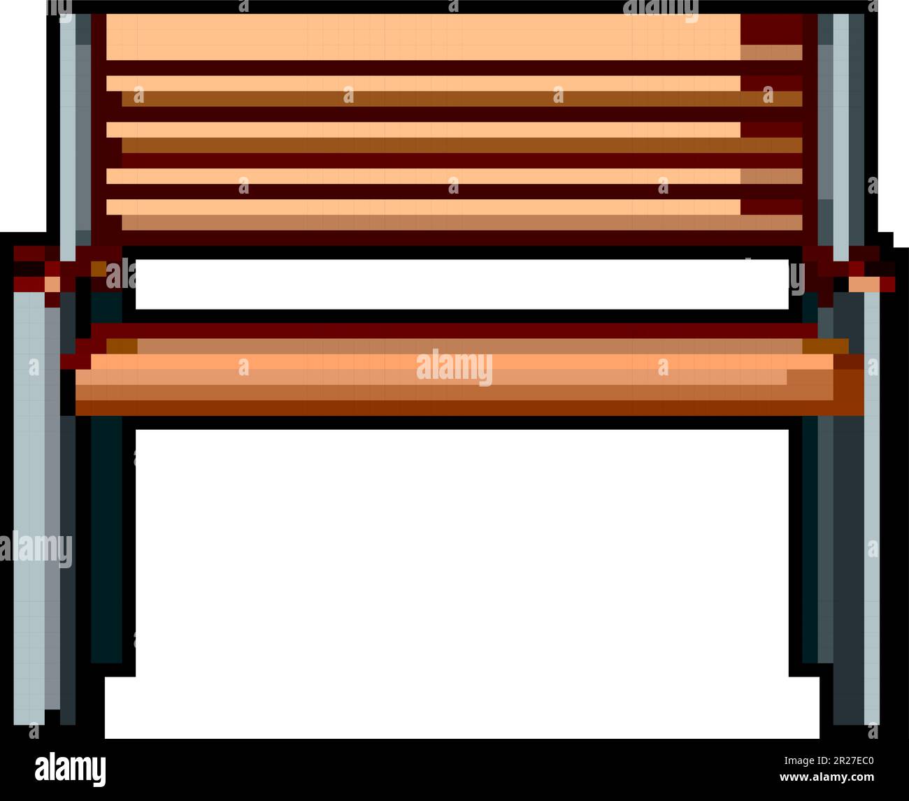 empty garden outdoor bench game pixel art vector illustration Stock ...