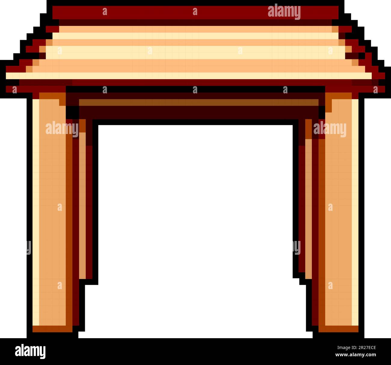 wooden garden outdoor table game pixel art vector illustration Stock ...