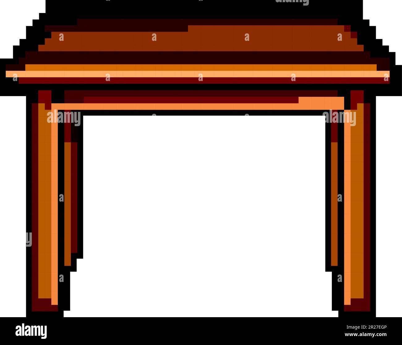 summer garden outdoor table game pixel art vector illustration Stock ...