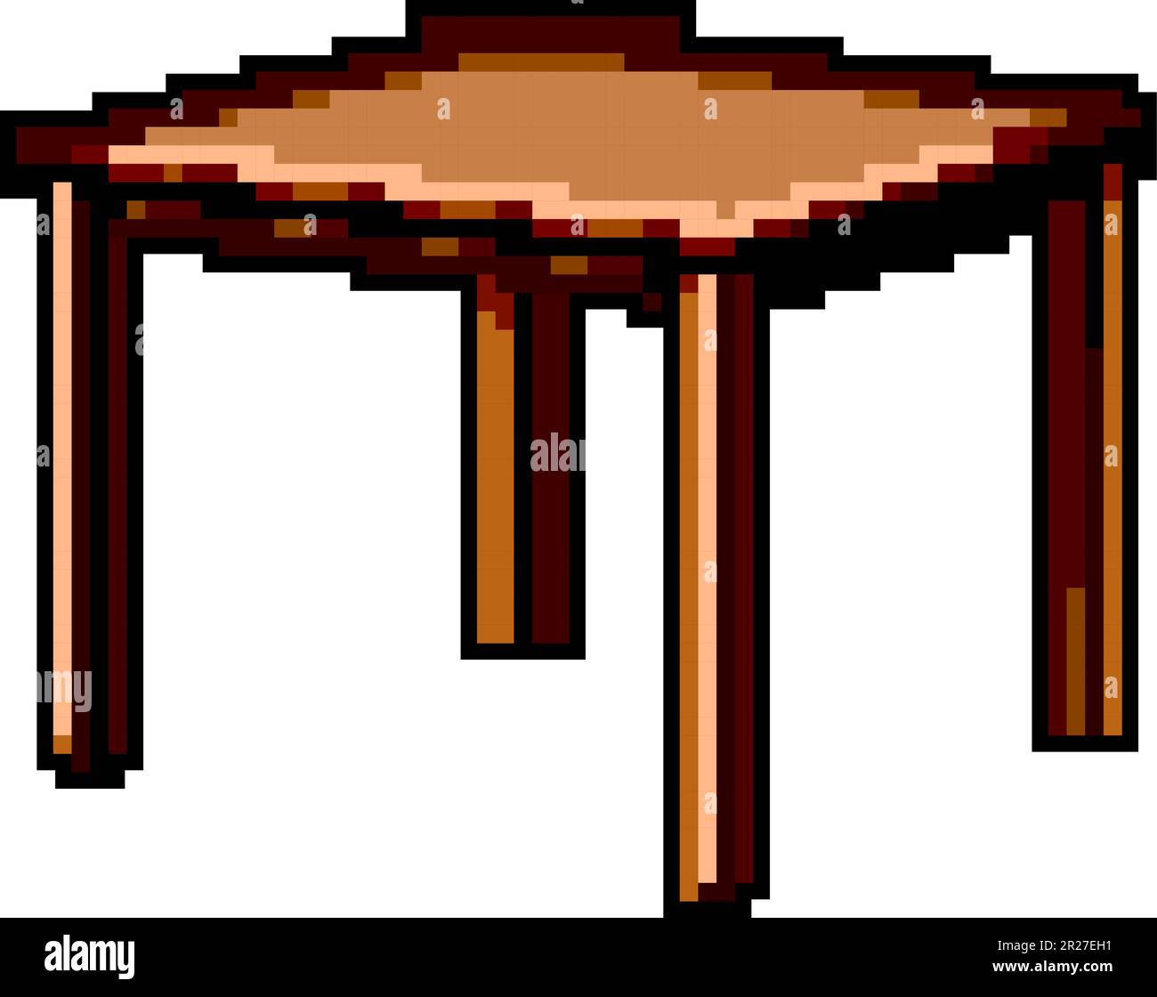 spring garden outdoor table game pixel art vector illustration Stock ...