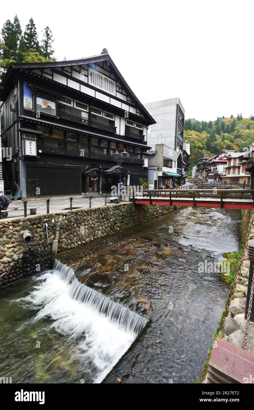 Ginzan Onsen hot spring Stock Photo - Alamy