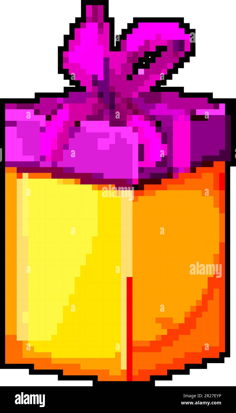ribbon gift box game pixel art vector illustration Stock Vector Image ...
