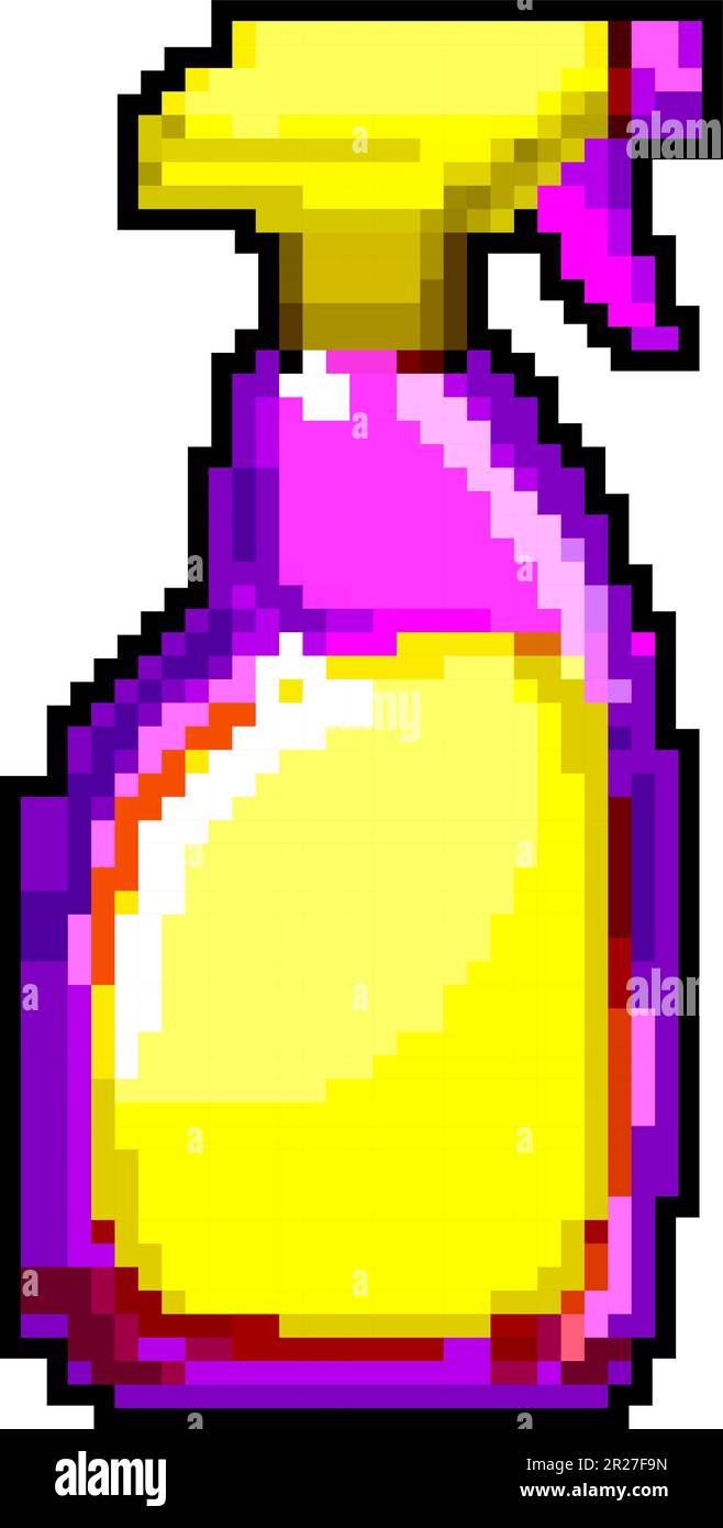 spray glass cleaner game pixel art vector illustration Stock Vector ...