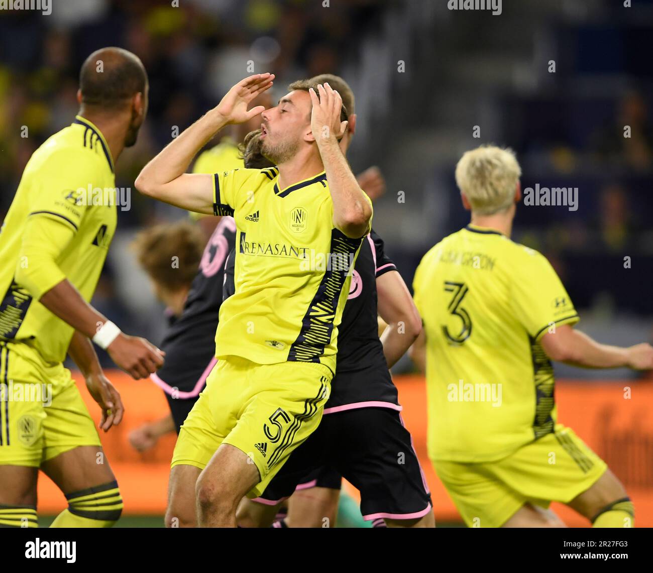 May 17, 2023: Nashville SC defender Jack Maher (5) reacts after a ...
