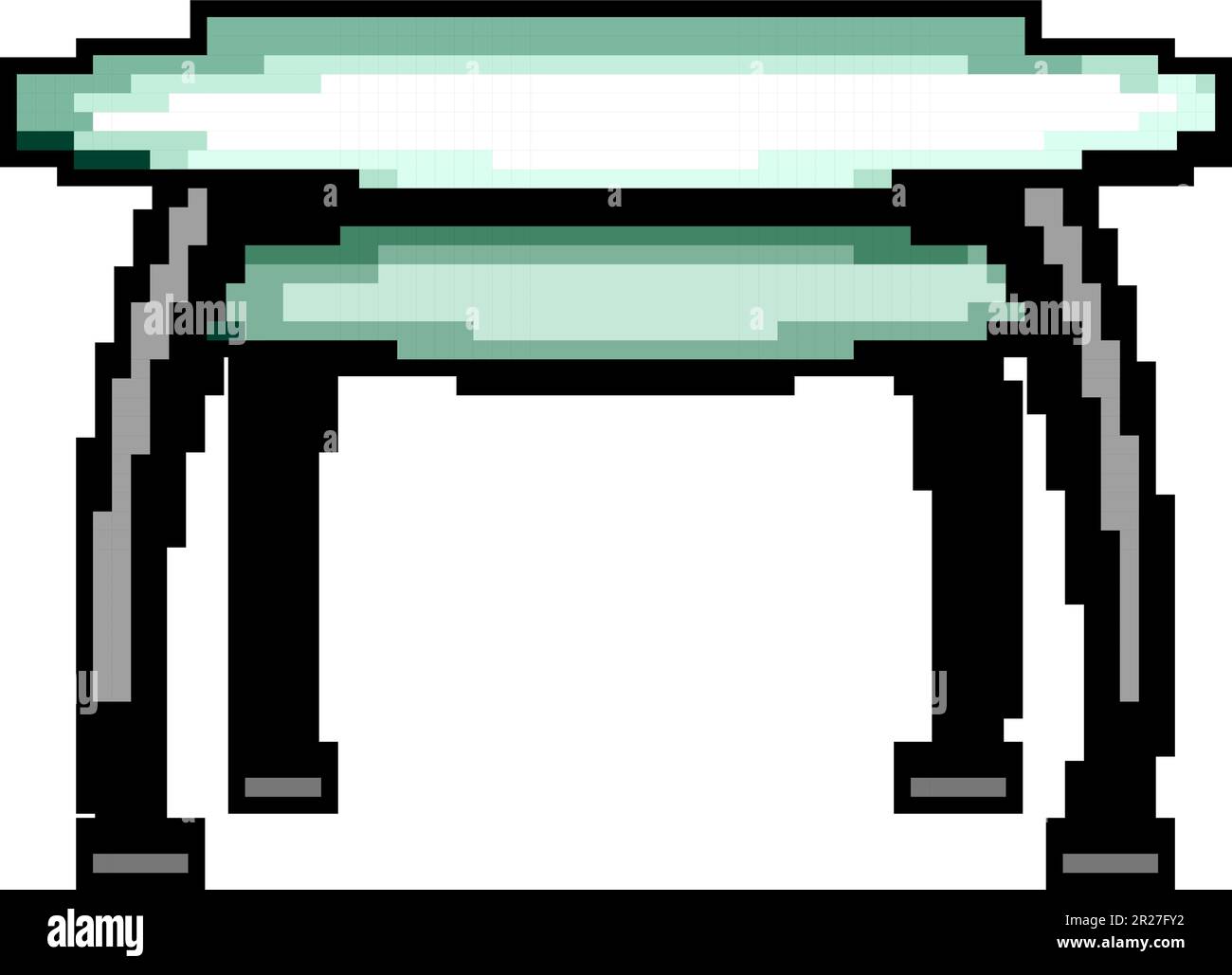 desk glass table game pixel art vector illustration Stock Vector Image ...