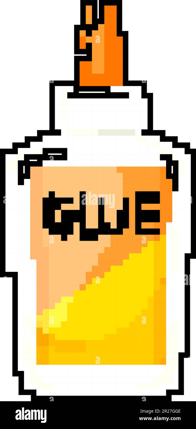 tube glue bottle game pixel art vector illustration Stock Vector Image ...