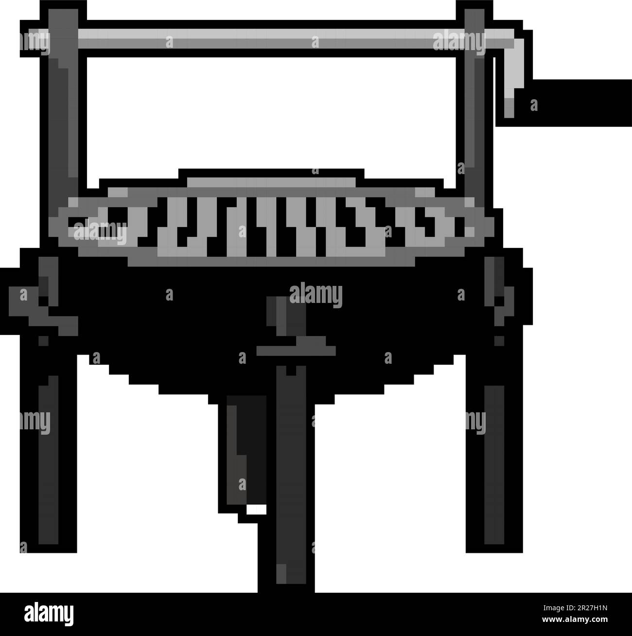 charcoal barbecue grill game pixel art vector illustration Stock Vector ...