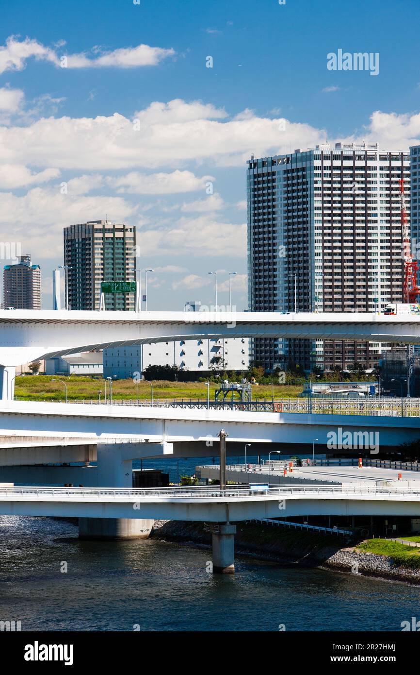 Around Daiba seen from the Rainbow Bridge Stock Photo - Alamy