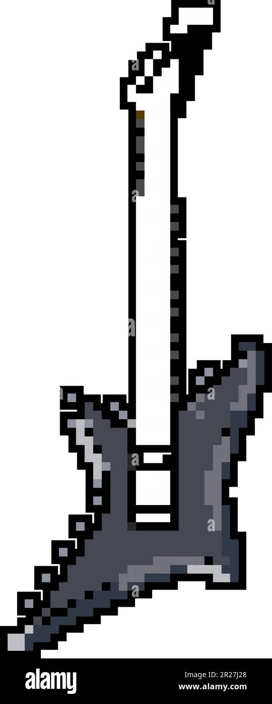 rock guitar music game pixel art vector illustration Stock Vector Image ...
