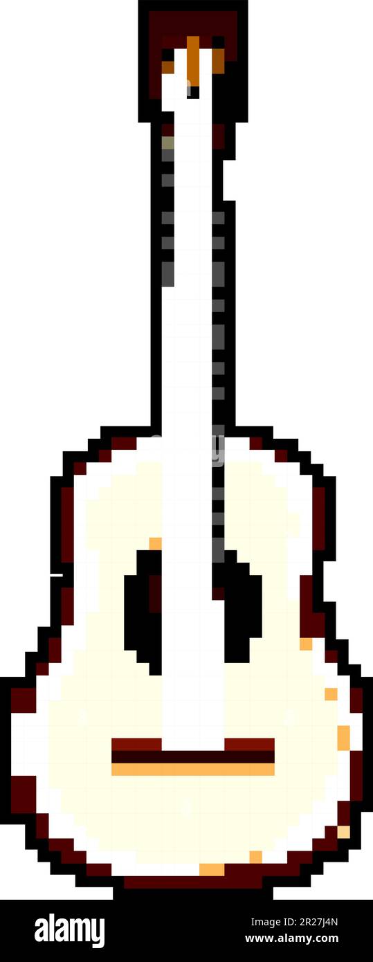 instrument guitar music game pixel art vector illustration Stock Vector ...