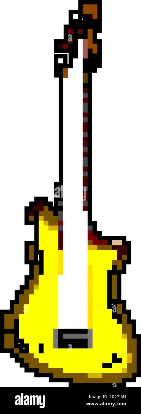 electric guitar music game pixel art vector illustration Stock Vector ...
