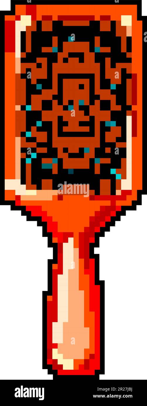 beauty hair brush game pixel art vector illustration Stock Vector Image ...