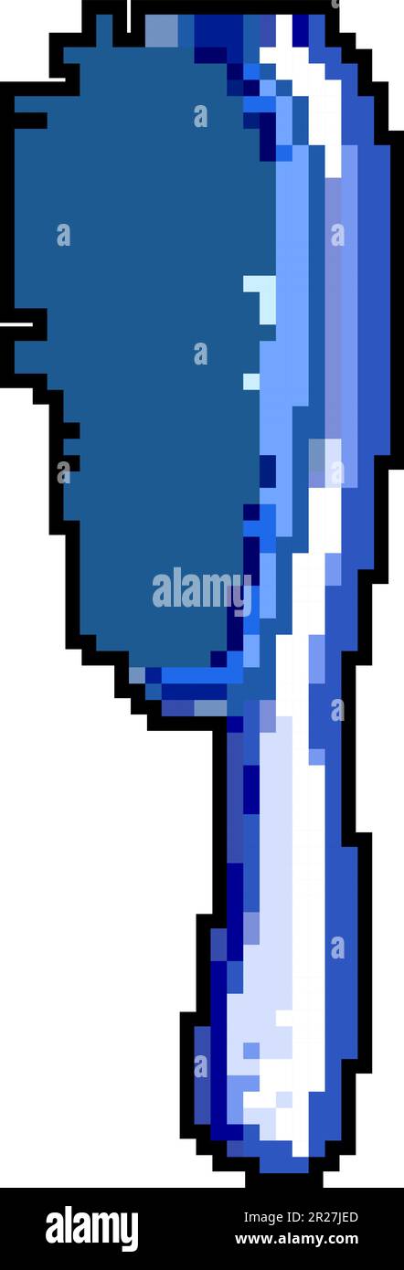 equipment hair brush game pixel art vector illustration Stock Vector ...