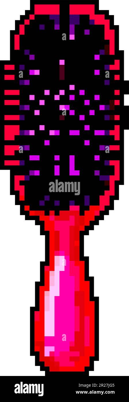 hairstyle hair brush game pixel art vector illustration Stock Vector ...