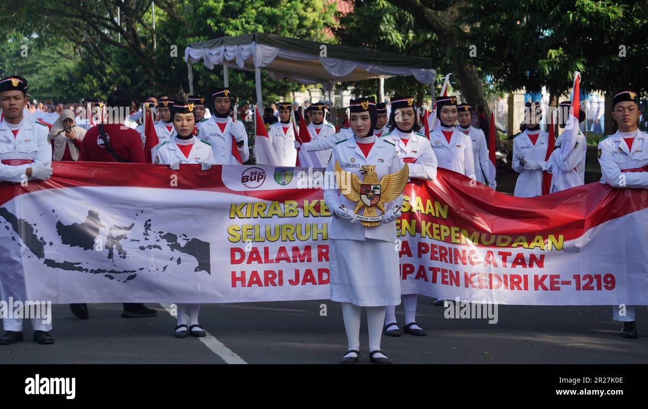 Indonesian holding Garuda Pancasila (Indonesian five principles Stock ...