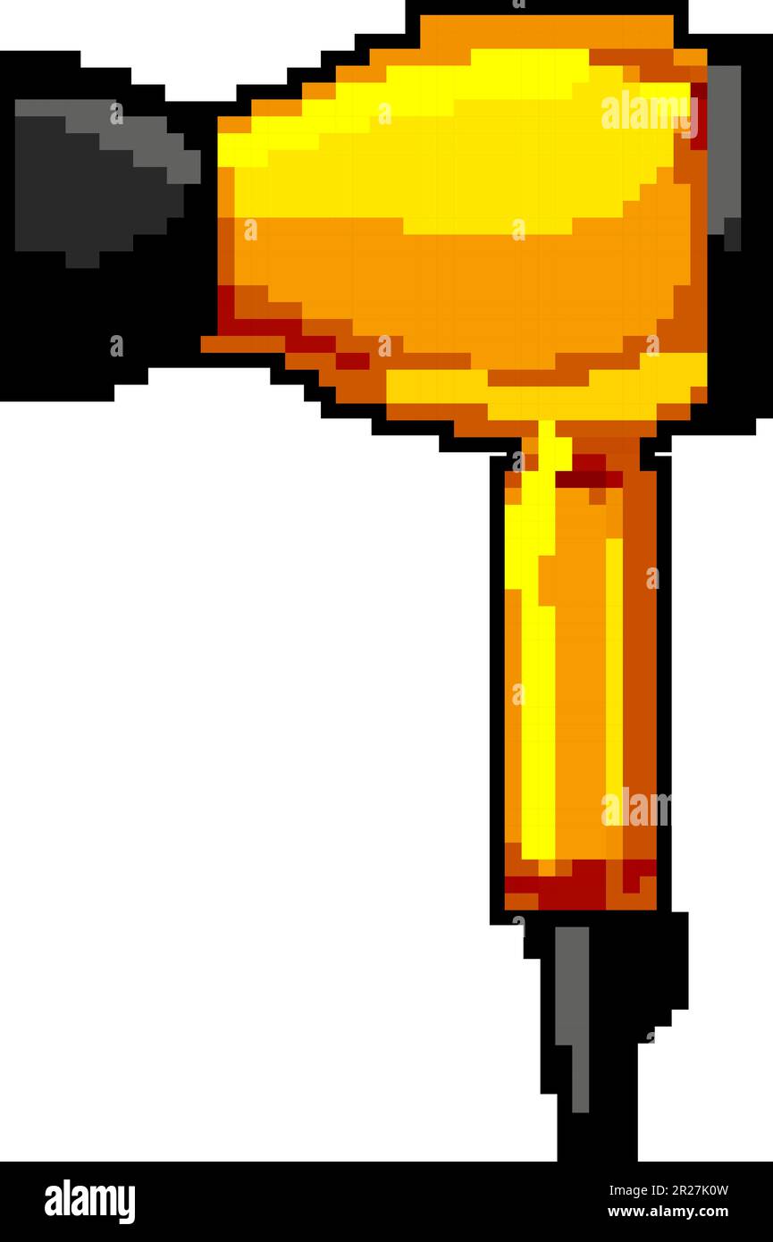 salon hair dryer game pixel art vector illustration Stock Vector Image ...