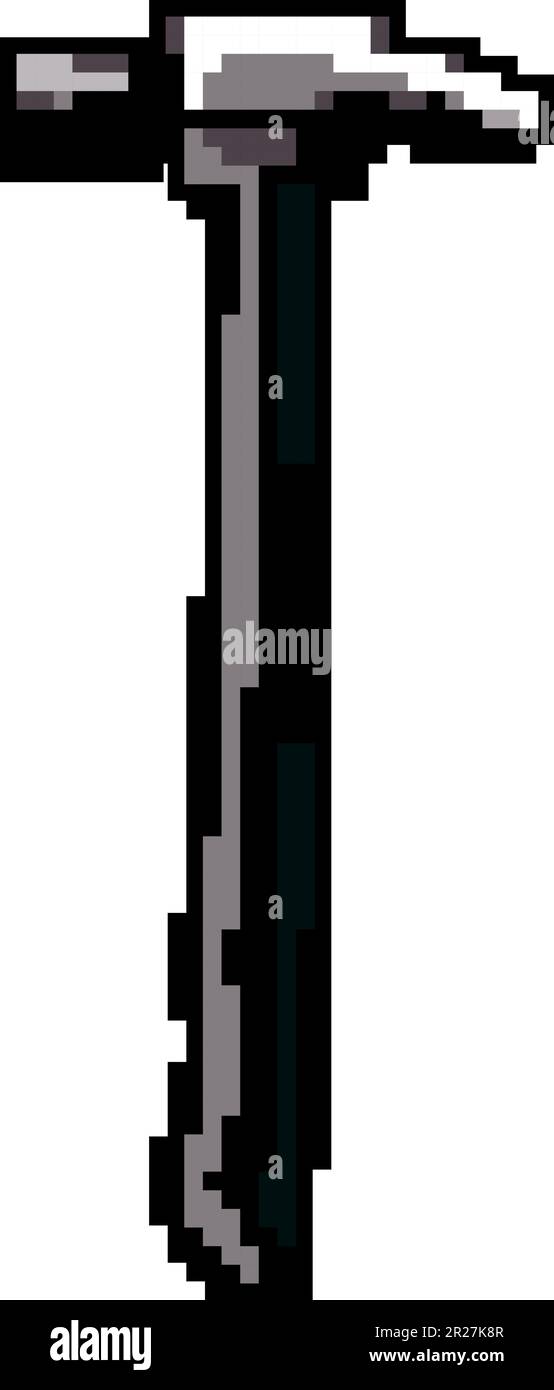 wood hammer tool game pixel art vector illustration Stock Vector Image & Art - Alamy