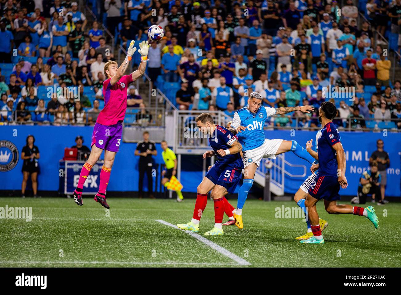 Charlotte, NC, USA. 17th May, 2023. Chicago Fire goalkeeper Chris Brady ...