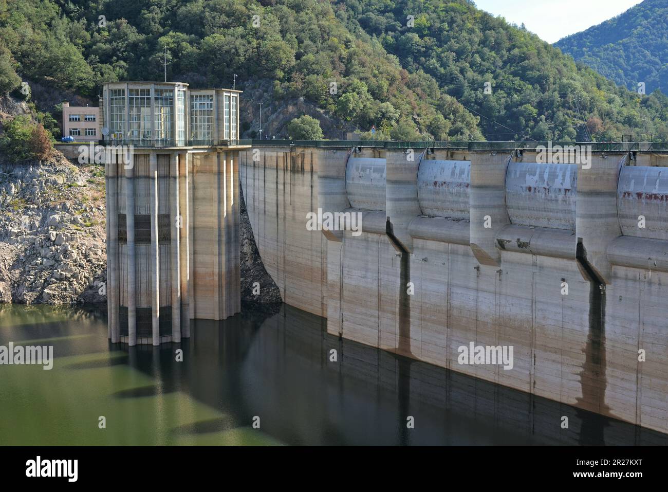 Dam of the Sau reservoir in the region of Osona province of Barcelona ...