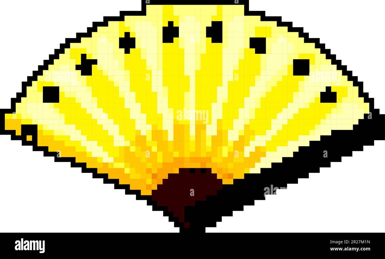 chinese hand fan folding game pixel art vector illustration Stock ...