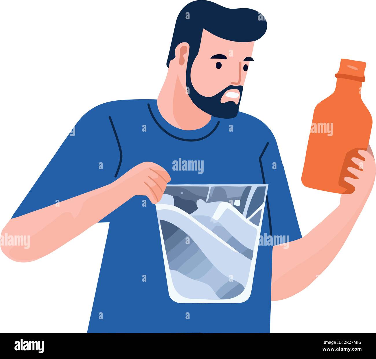 Man holding glass of water Stock Vector Images - Alamy