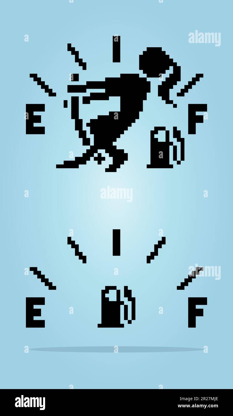 8 bit pixel fuel icon. Sticker for game assets and Cross Stitch ...