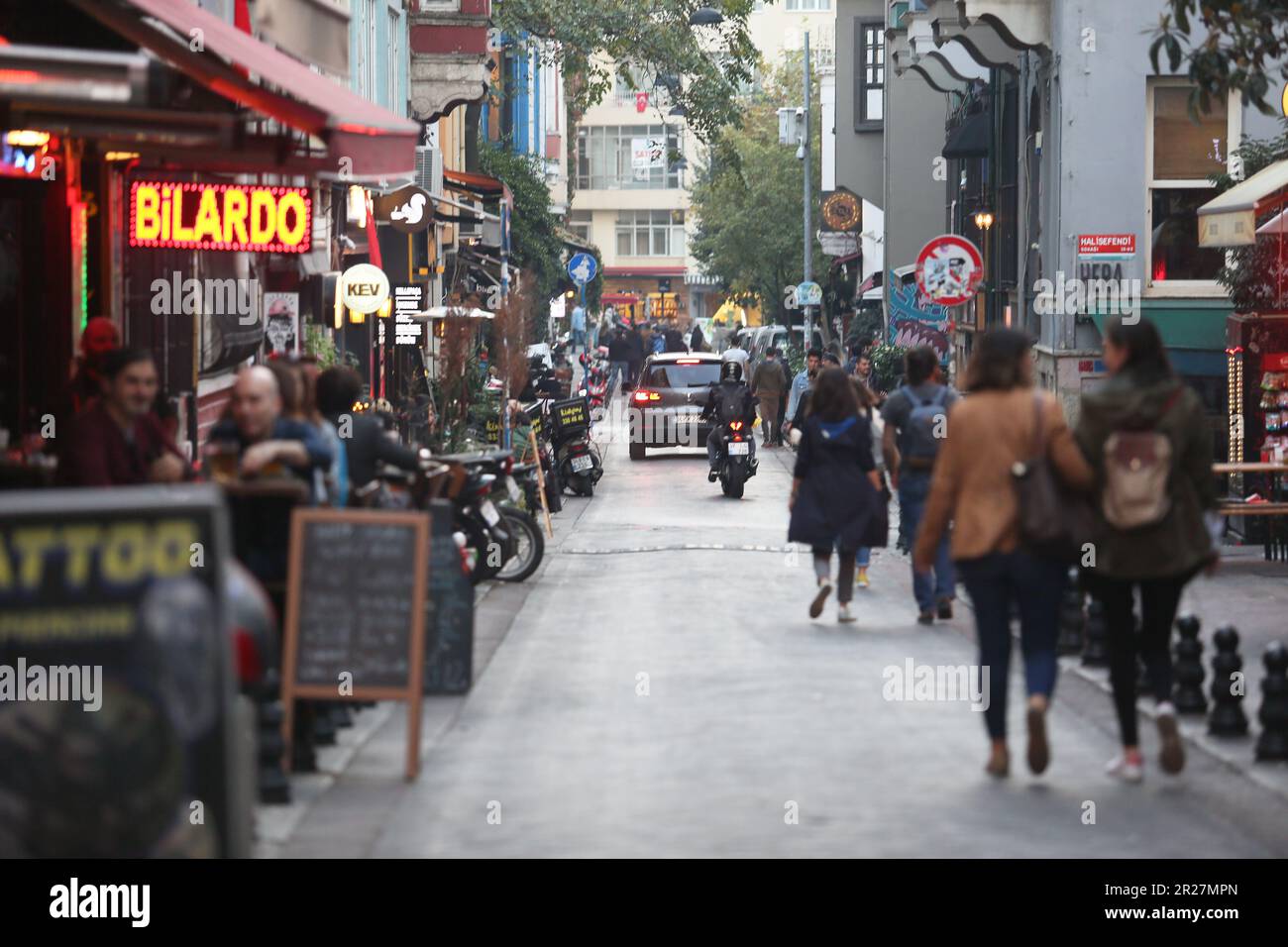 ISTANBUL, TURKEY - OCTOBER 31: People walking at Kadikoy Bar Street ...