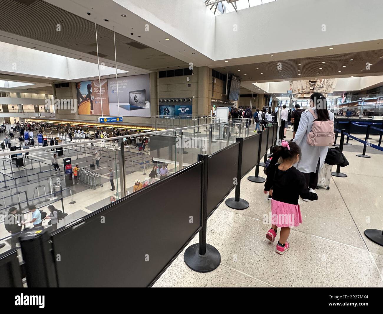 Los Angeles, California, USA. 17th May, 2023. A family in security line ...