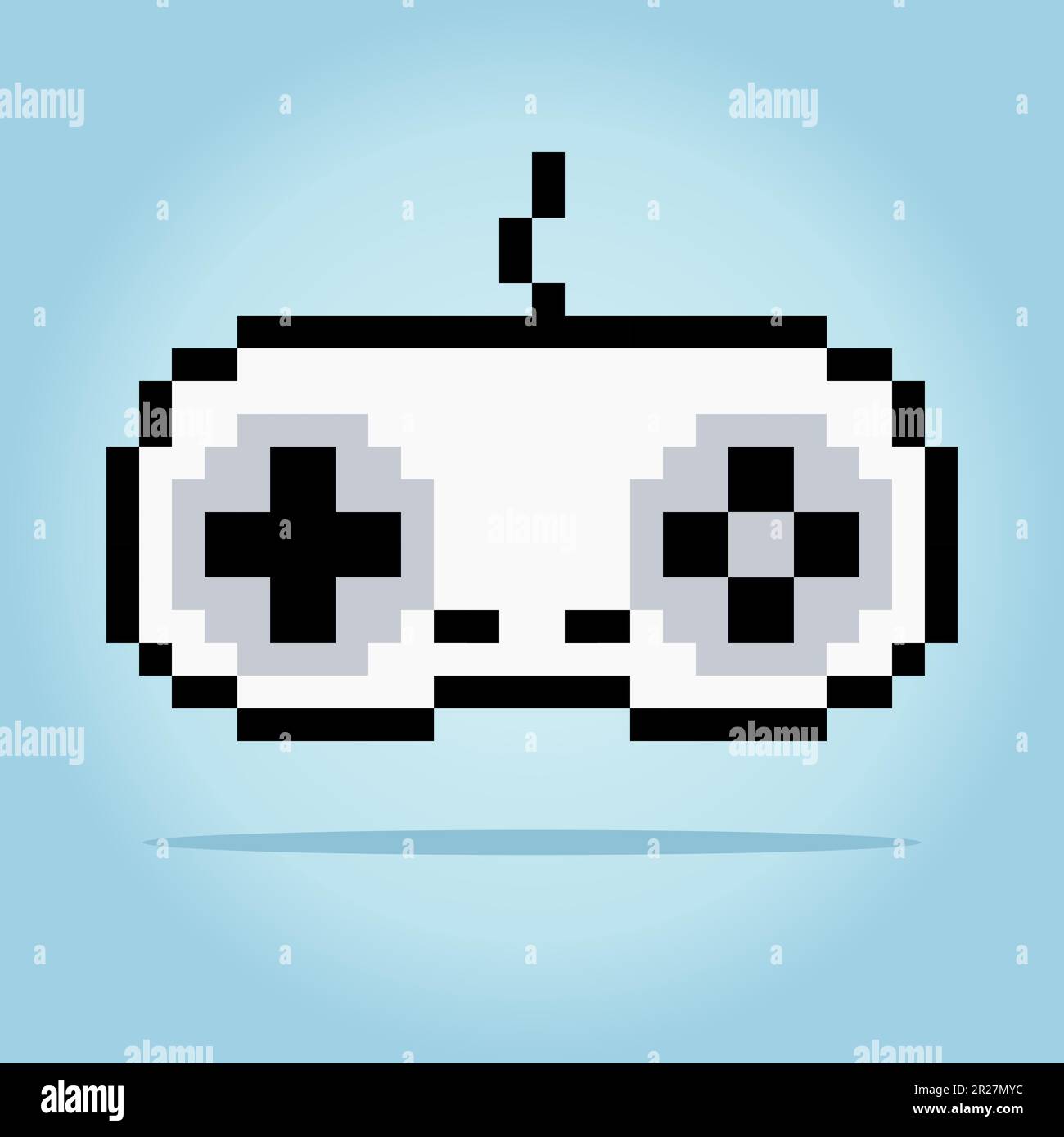 Pixel 8 bit gamepad. joystick icon for game assets in vector illustration Stock Vector Image ...