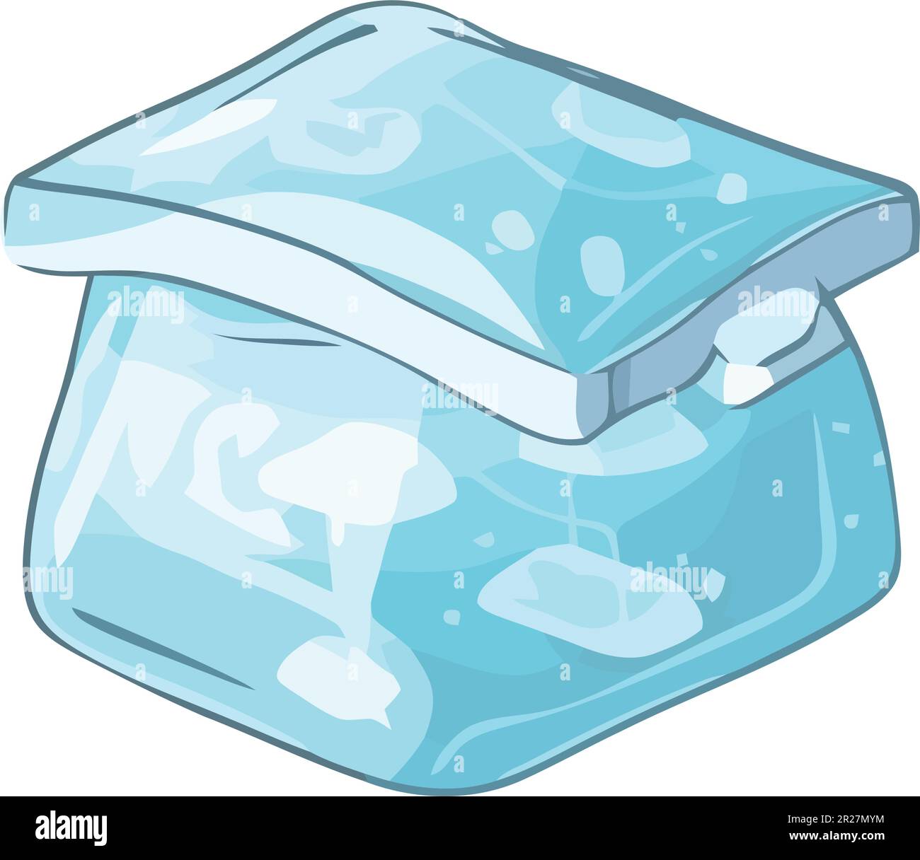 cartoon ice cubes in a bag Stock Vector Image & Art - Alamy