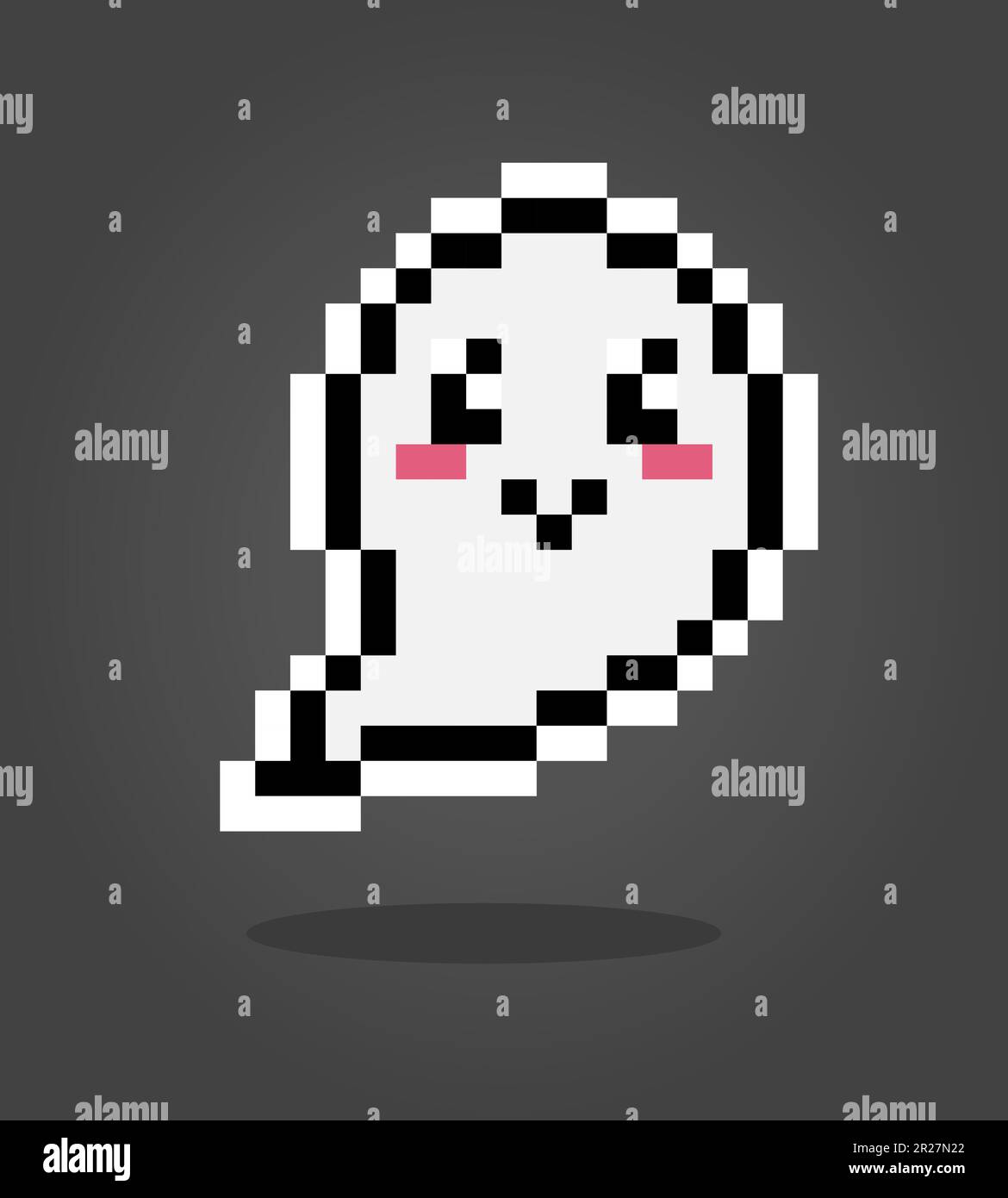 8 bit Pixel ghost. Cute flying ghost in vector illustration Stock ...