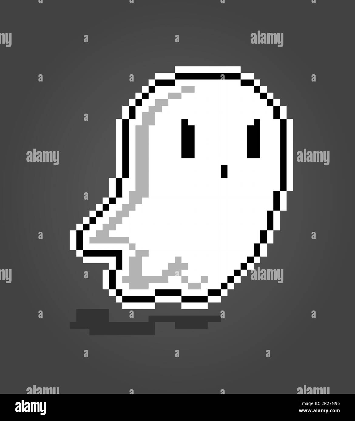 8 Bit Pixel Ghost Cute Flying Ghost In Vector Illustration Stock Vector Image And Art Alamy