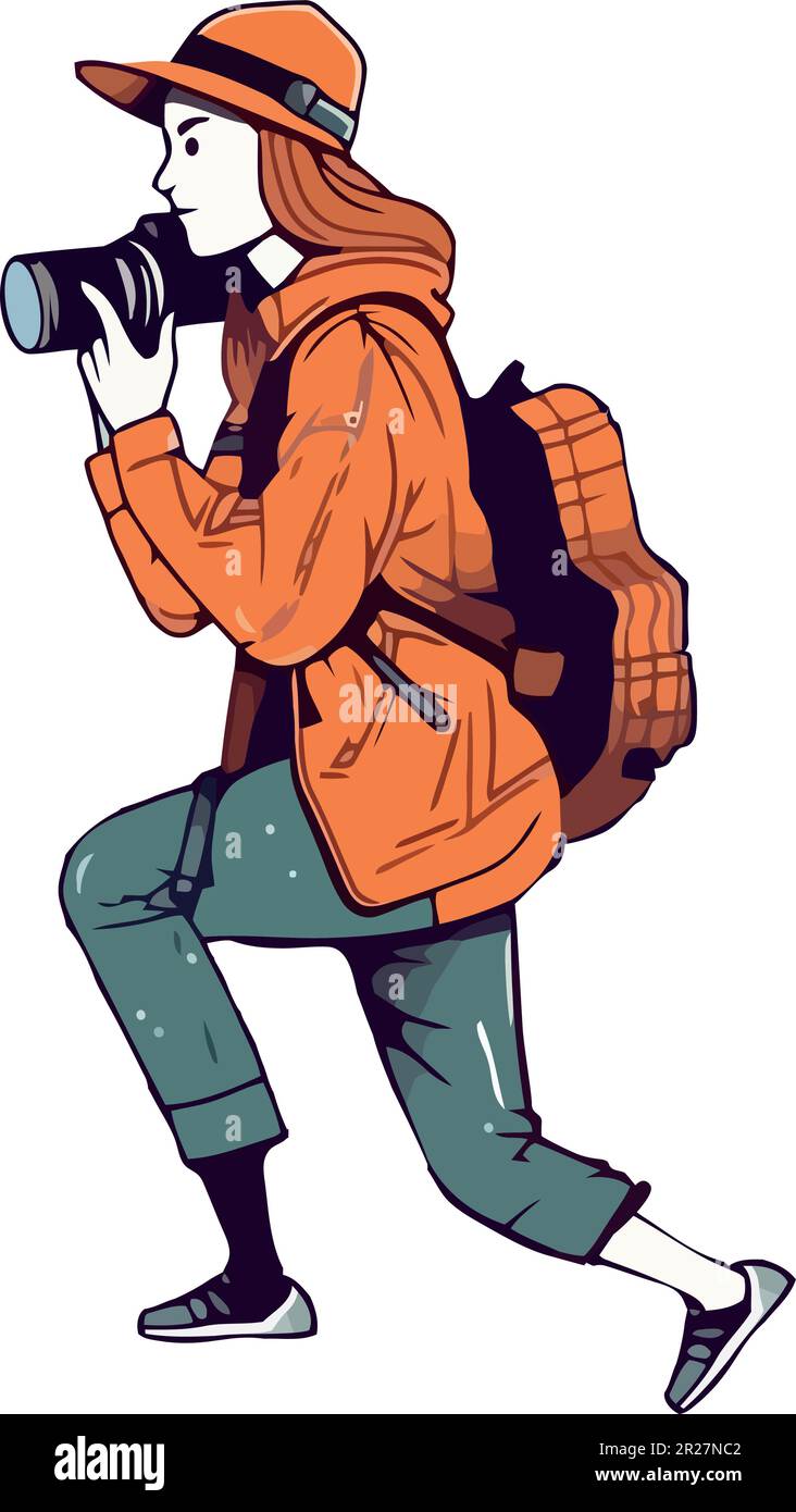 One person hiking camera Cut Out Stock Images & Pictures - Alamy