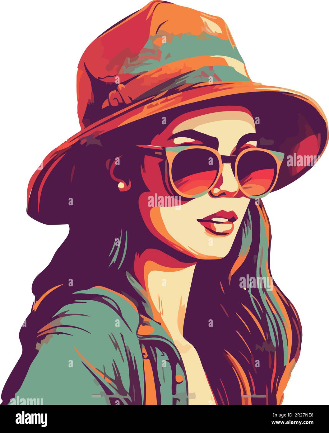 Young woman with sunglasses Stock Vector Image & Art - Alamy