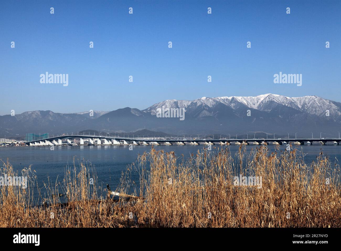 Biwako Ohashi bridge and Hira mountains Stock Photo - Alamy