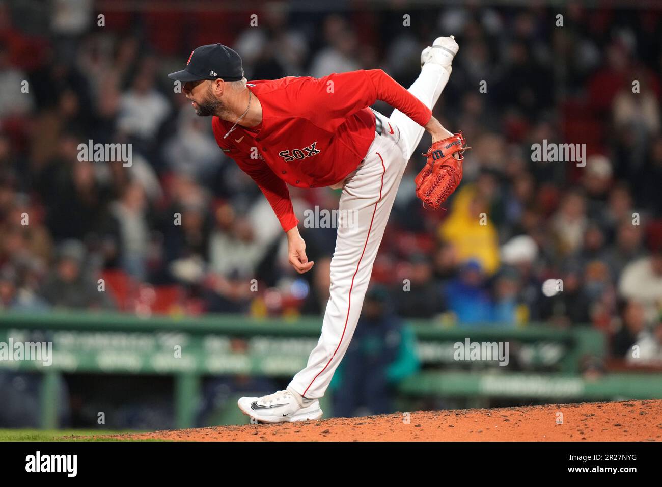 Boston Red Sox's Chris Martin (55) follows through on a pitch against ...