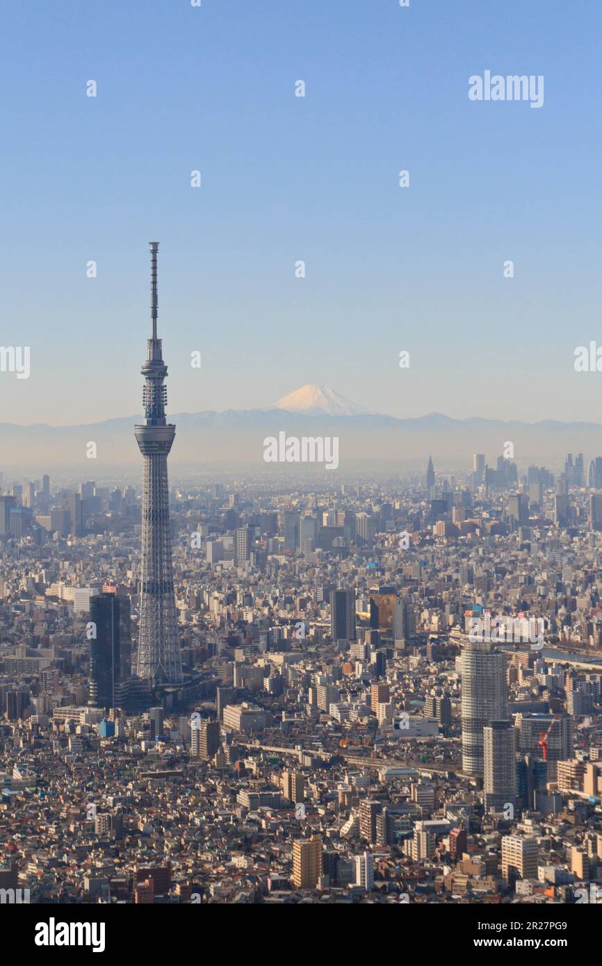 Skytree tree and Mt Fuji Stock Photo - Alamy