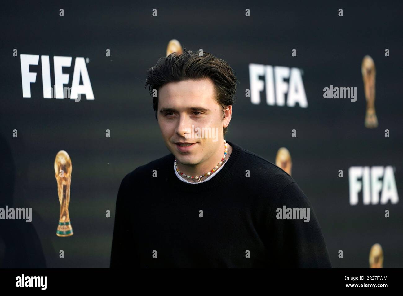 Brooklyn Beckham, a son of former soccer player David Beckham, arrives ...