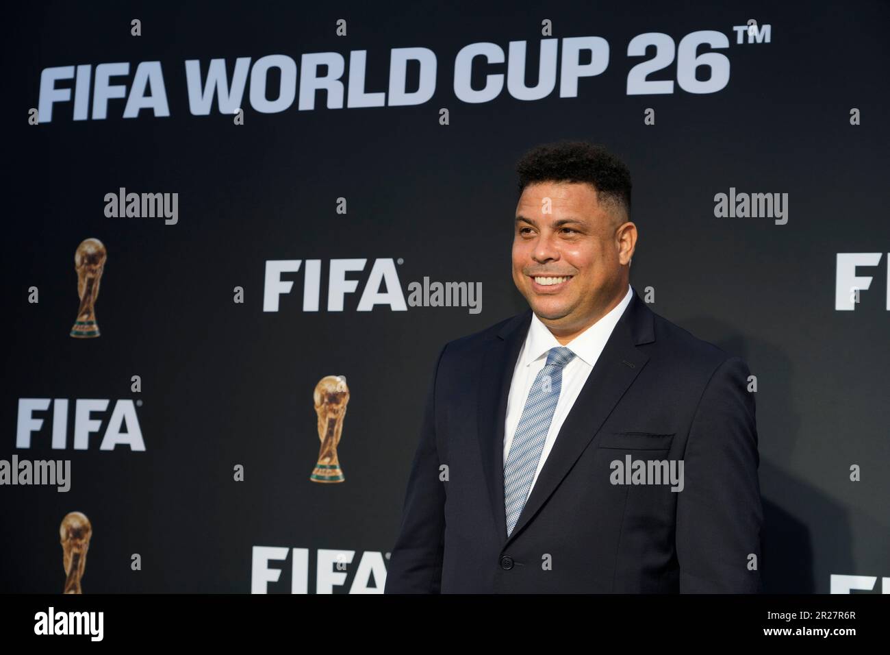 Brazilian soccer legend Ronaldo arrives for a ceremony unveiling the ...