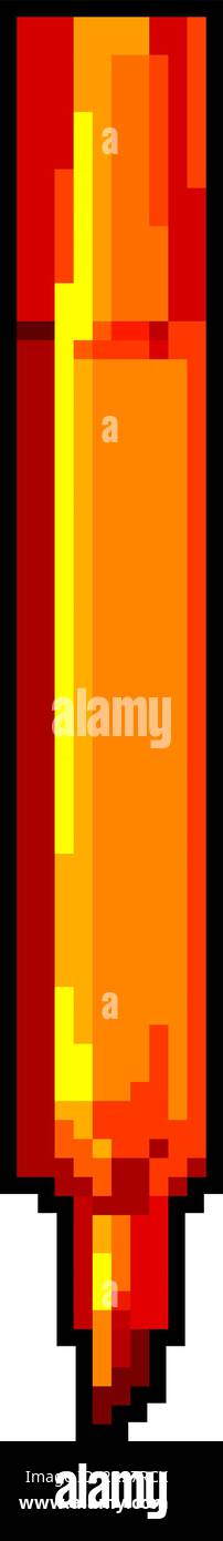 pen highlighter game pixel art vector illustration Stock Vector Image ...