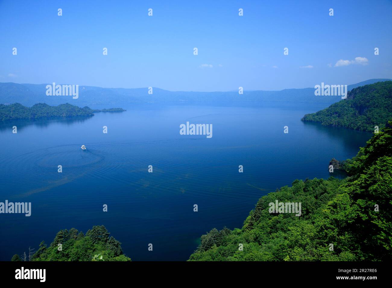 Lake towada and cruise ships Stock Photo - Alamy