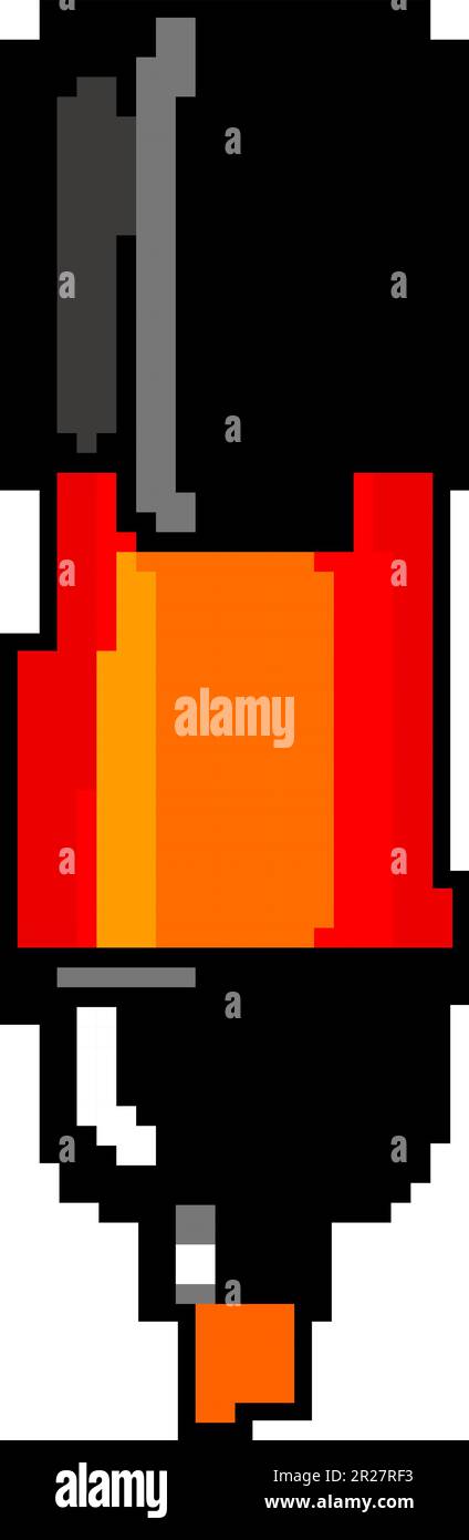 tool highlighter game pixel art vector illustration Stock Vector Image ...