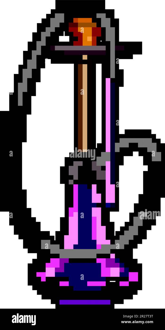 relaxation hookah shisha game pixel art vector illustration Stock ...