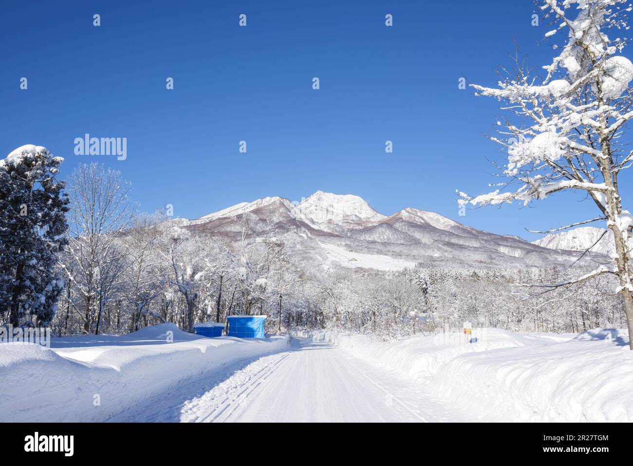 Mount Myoko and road Stock Photo - Alamy