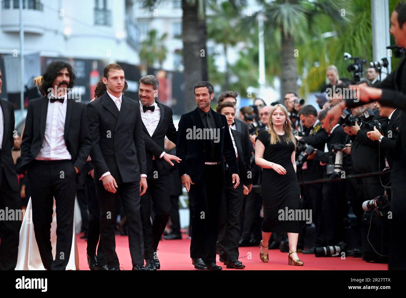 Cannes, France. 17th May, 2023. Billie Blain, Romain Duris, Director ...