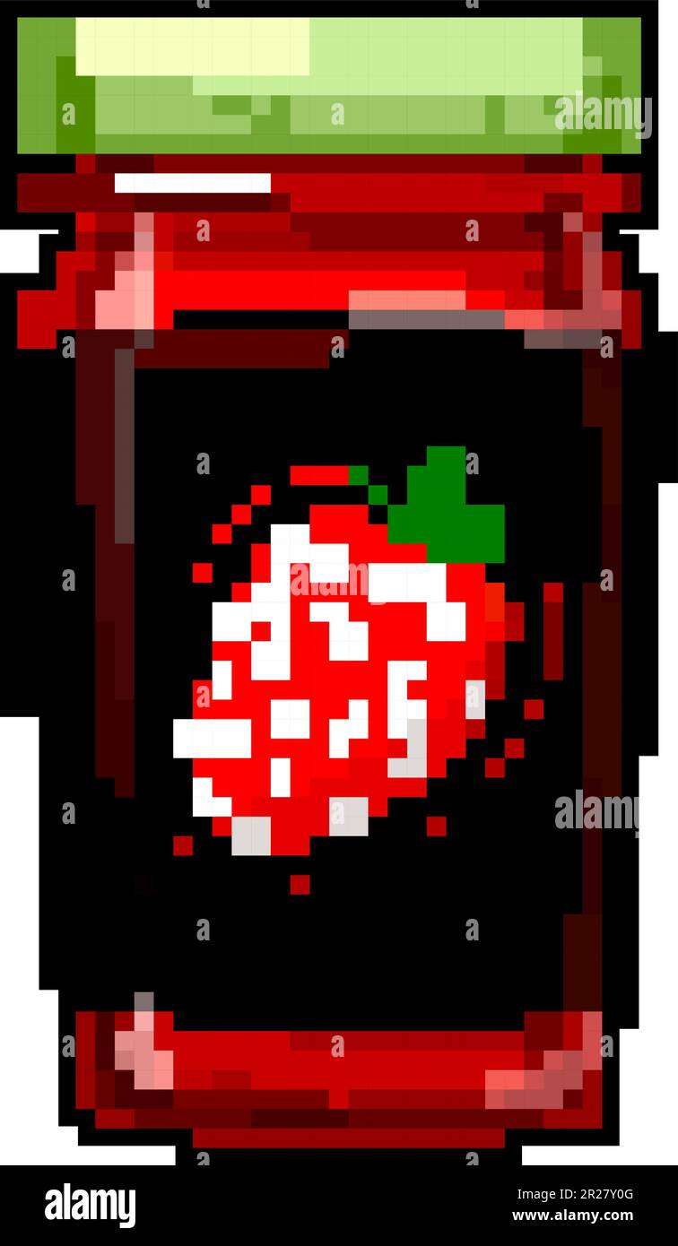 glass jam fruit food game pixel art vector illustration Stock Vector ...