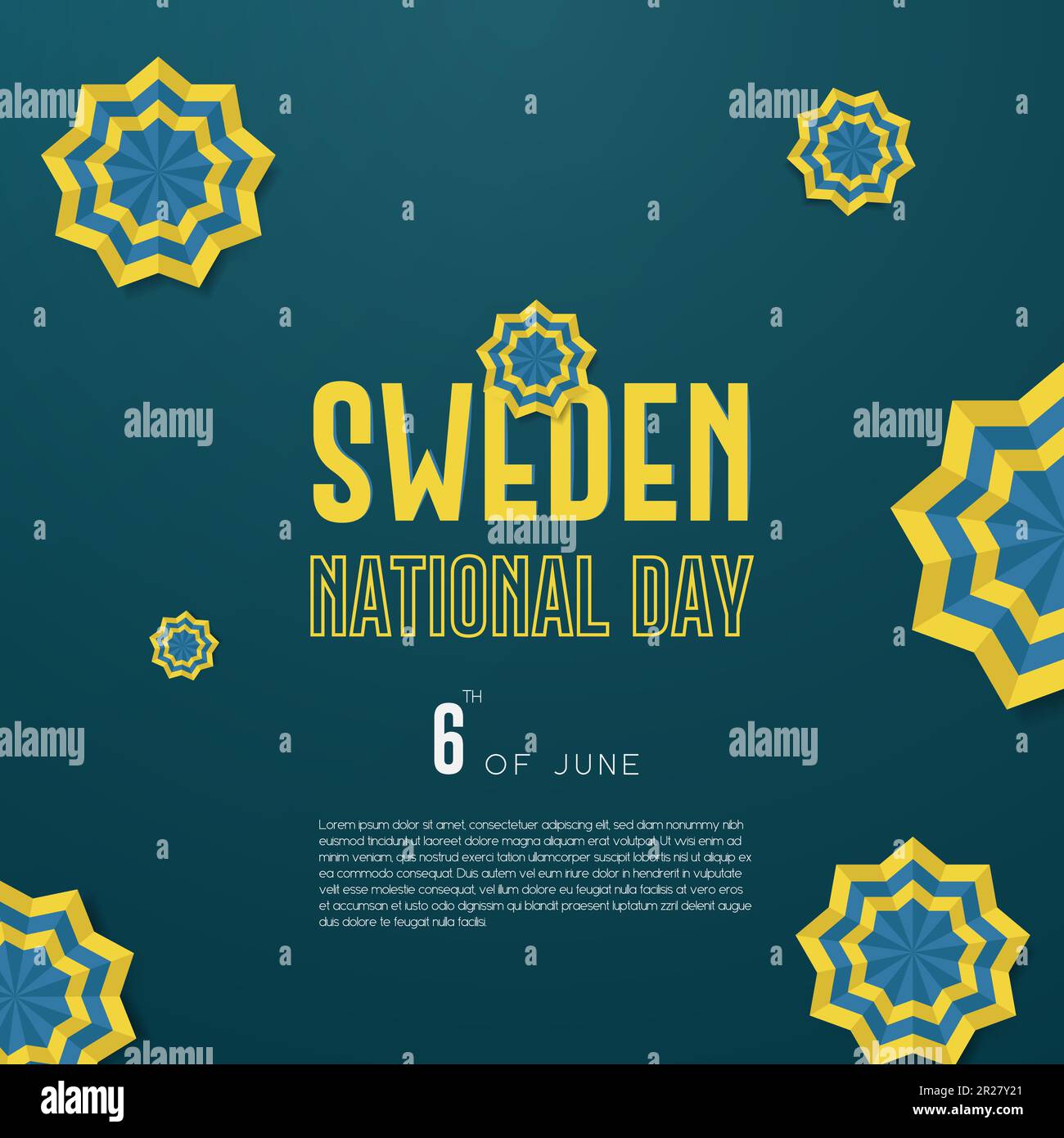 Sweden National Day is on June 6 in Sweden concept. Poster banner ...