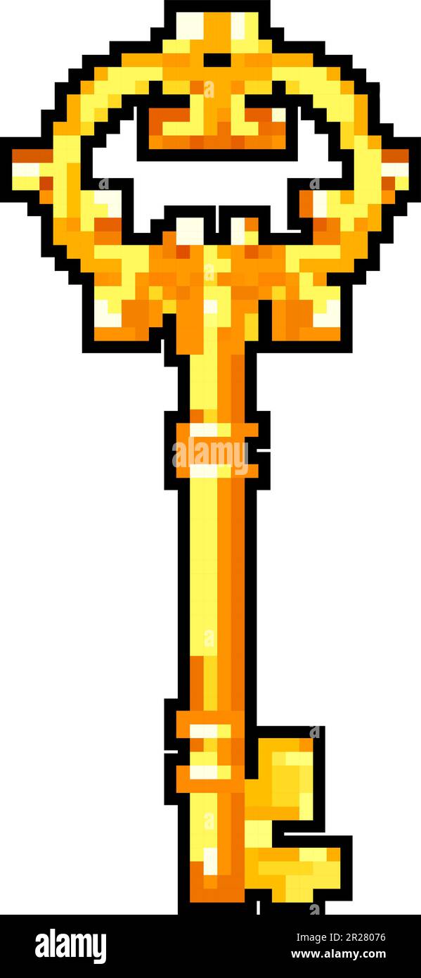 retro key vintage game pixel art vector illustration Stock Vector Image ...