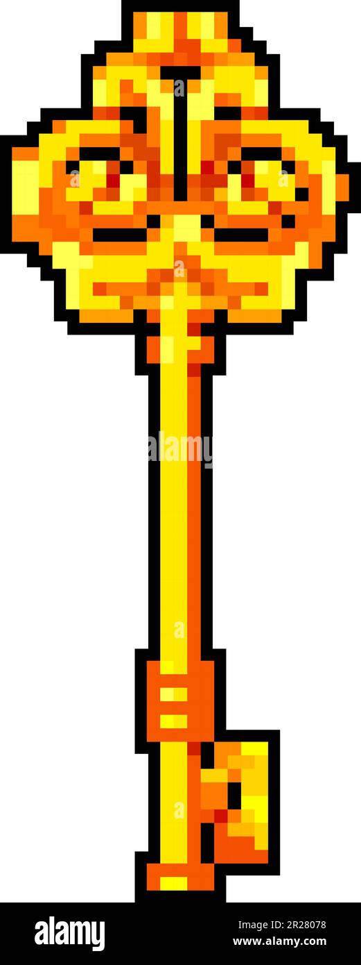 antique key vintage game pixel art vector illustration Stock Vector ...